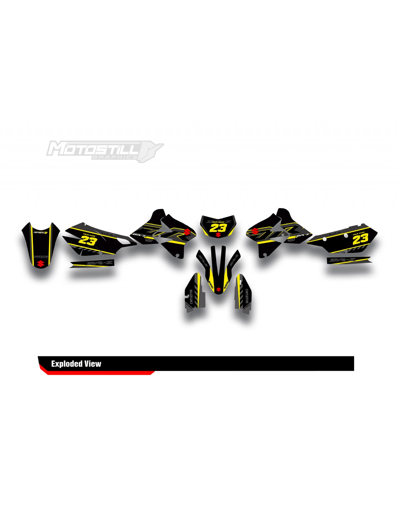 SUZUKI DRZ GRAPHIC KIT | SUZUKI DRZ STICKER SET | SUZUKI DRZ DECAL KIT ...