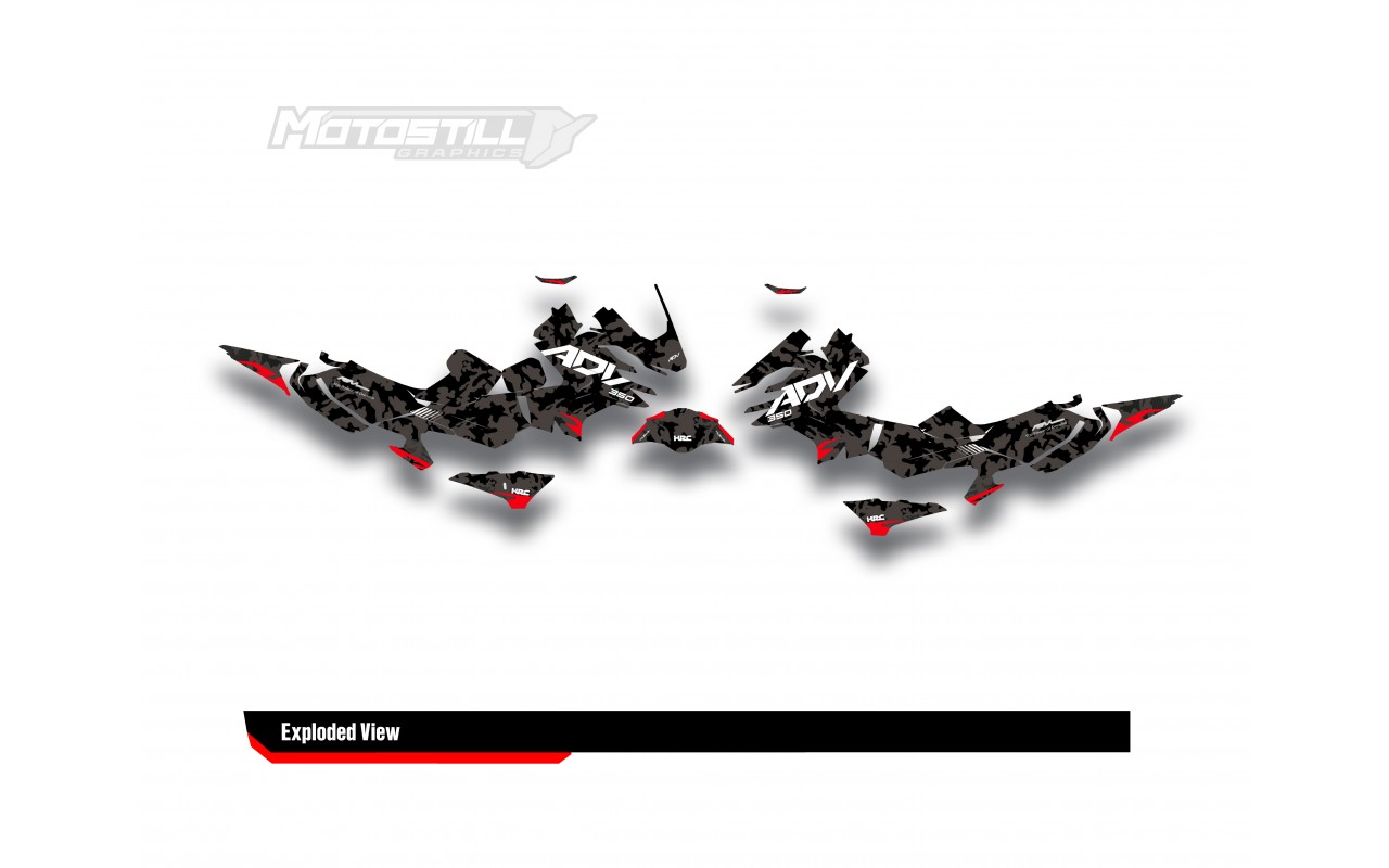 honda adv 350 graphıc kit - honda adv 350 decal kit - honda adv 350 ...