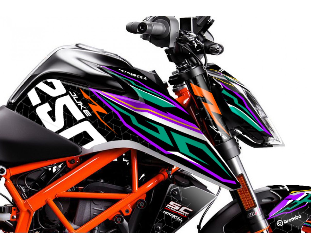 ktm duke 125 - 200 - 250 - 390 sticker kit | ktm duke 125 - 200 - 250 ...